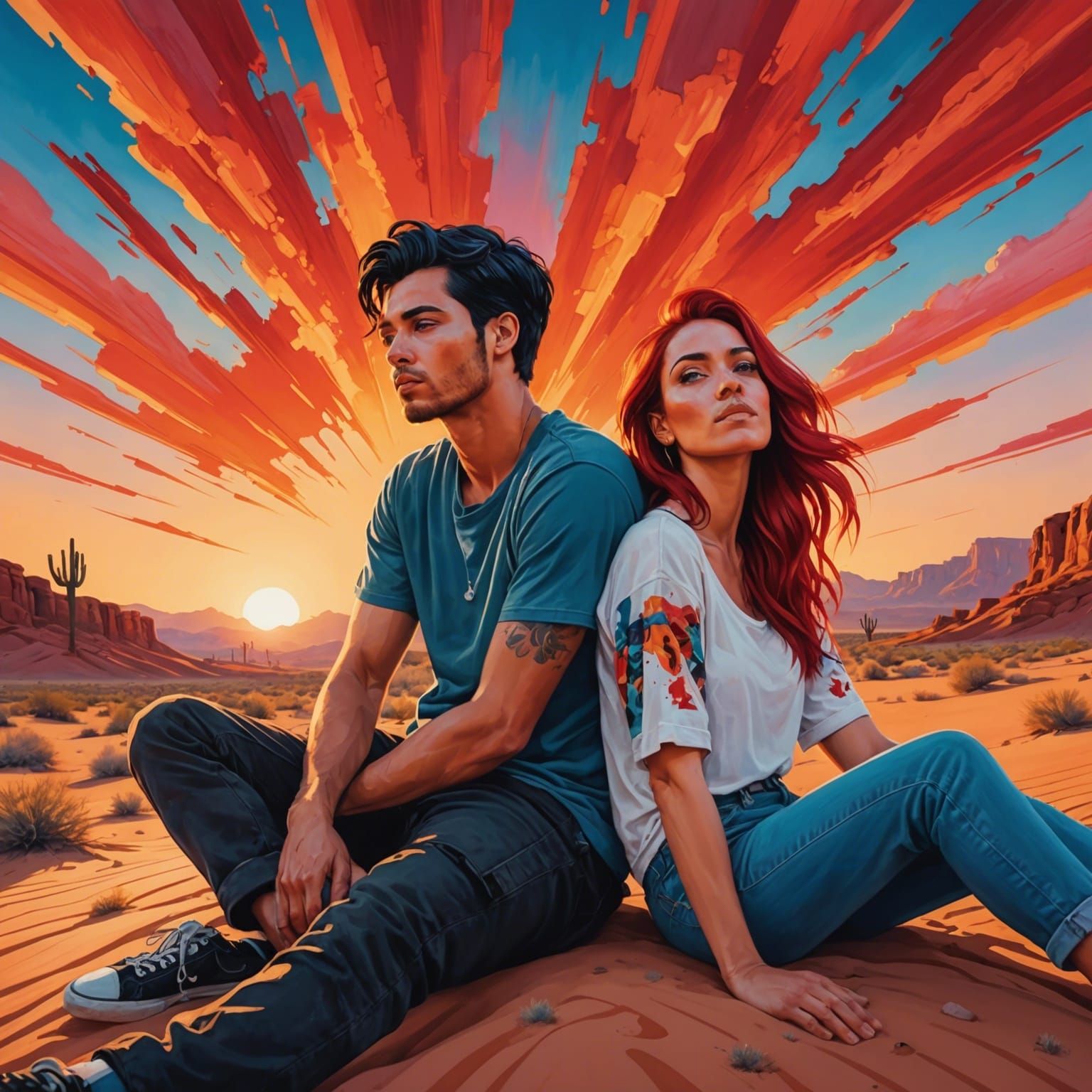 The Desert Couple. - AI Generated Artwork - NightCafe Creator