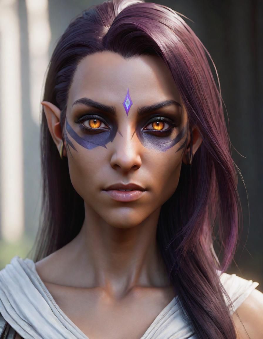 dark elf, head and shoulders portrait, 8k resolution concept art ...