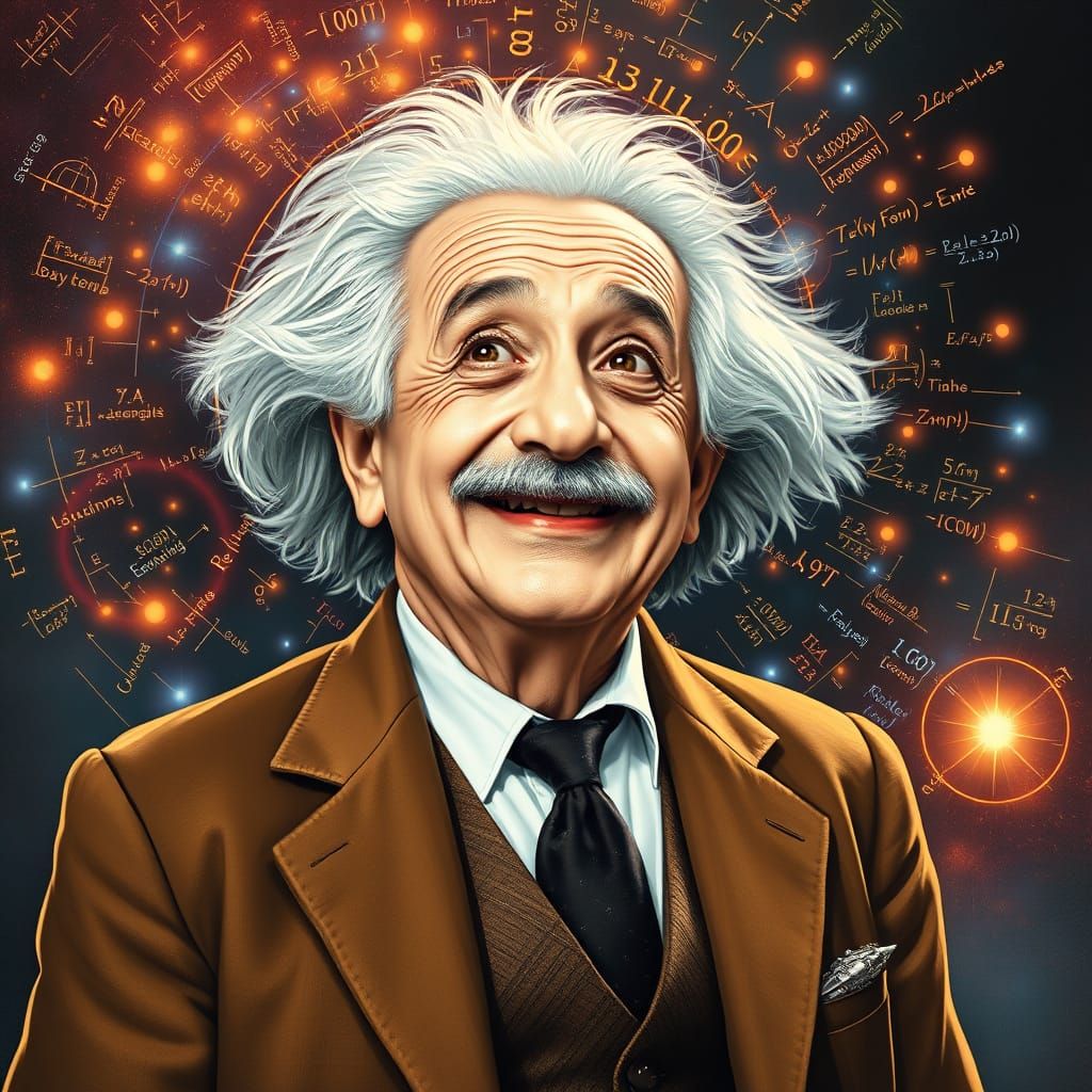Einstein's Mind Unveils Celestial Math - AI Art