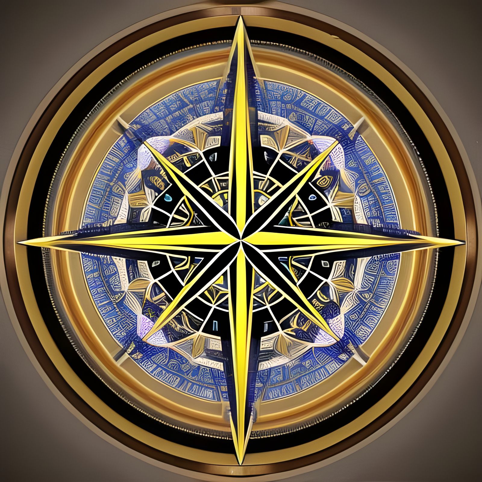 A Compass Rose by Euclid II - Intricate Geometric Fractal Co...