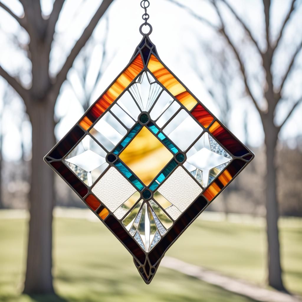 stained glass suncatcher - AI Generated Artwork - NightCafe Creator