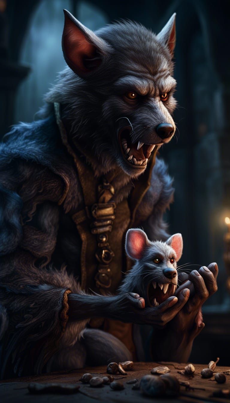 Wolf and Mouse - AI Generated Artwork - NightCafe Creator