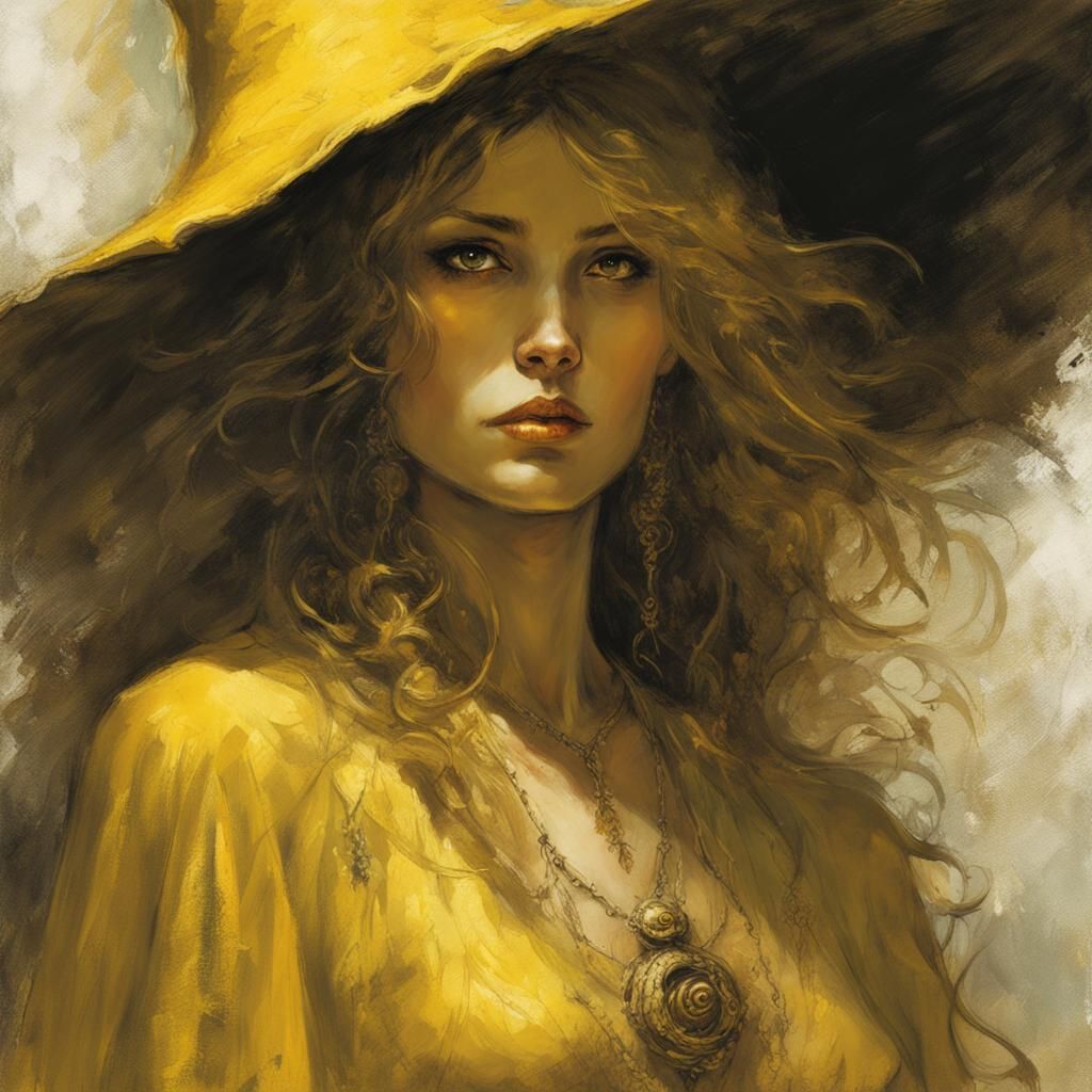 Beautiful Yellow Mage - AI Generated Artwork - NightCafe Creator