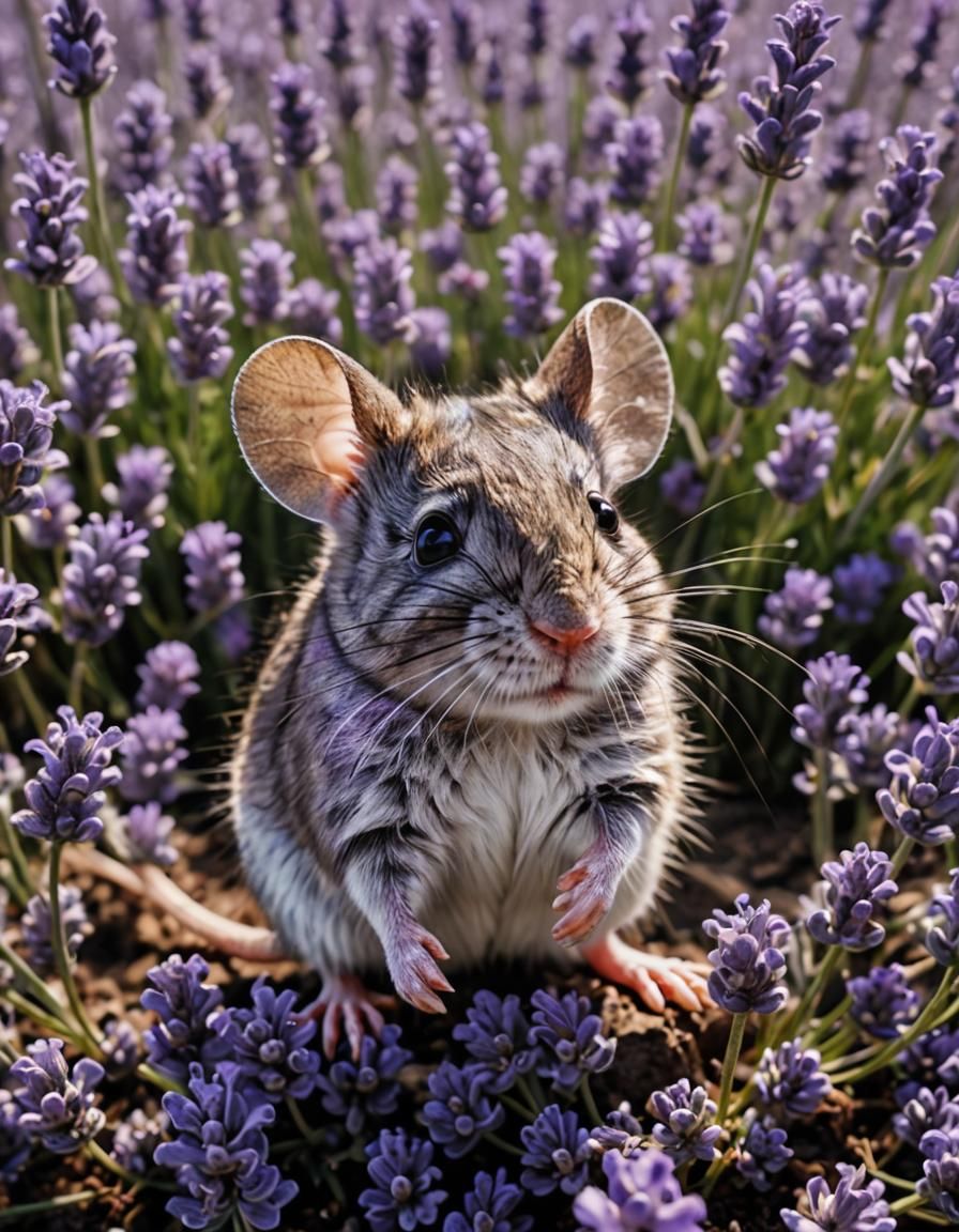 mouse in lavender - AI Generated Artwork - NightCafe Creator