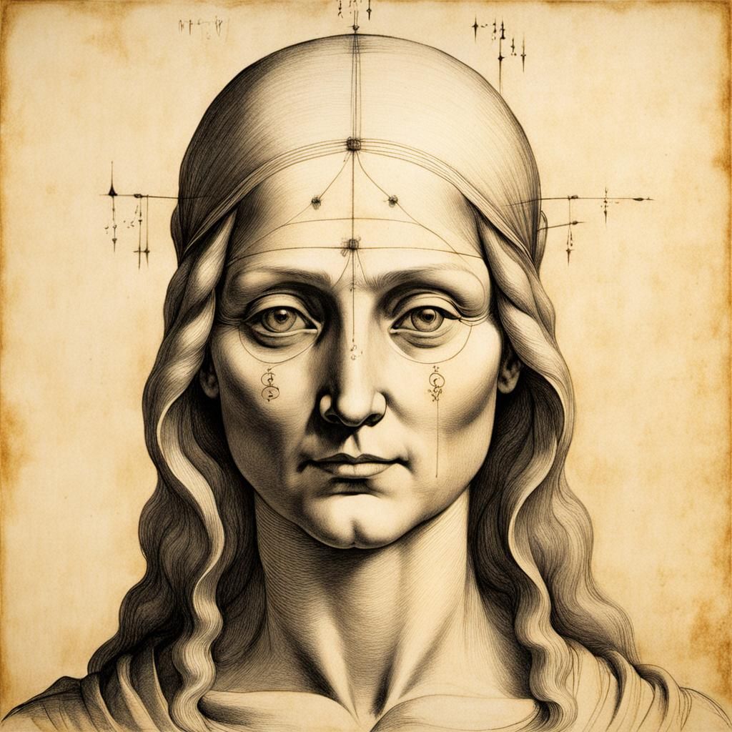Vitruvia woman, Leonardo da Vinci drawing - AI Generated Artwork ...