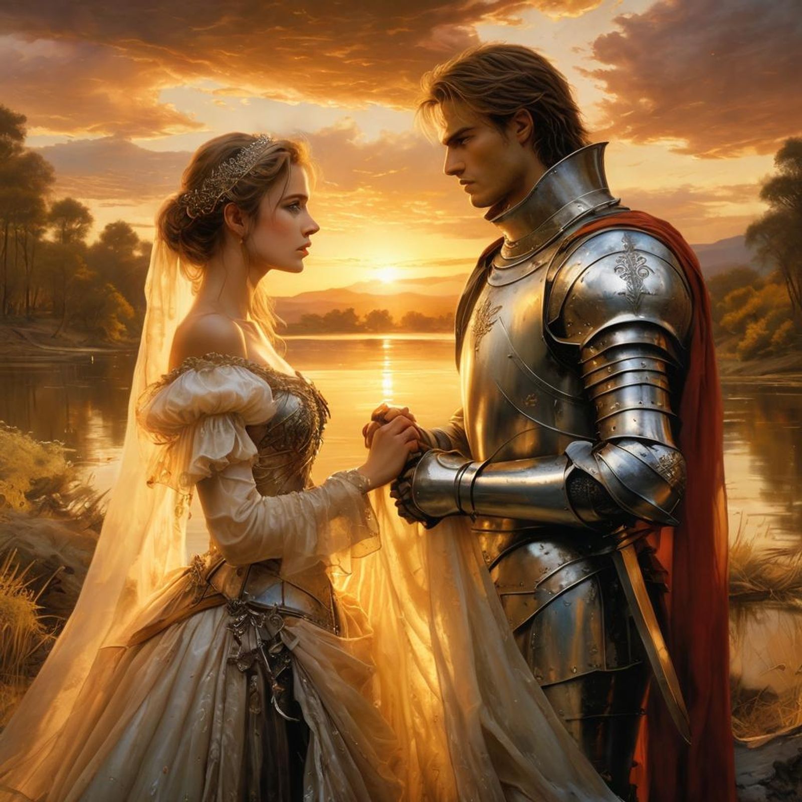 Knight and the Maiden - AI Generated Artwork - NightCafe Creator