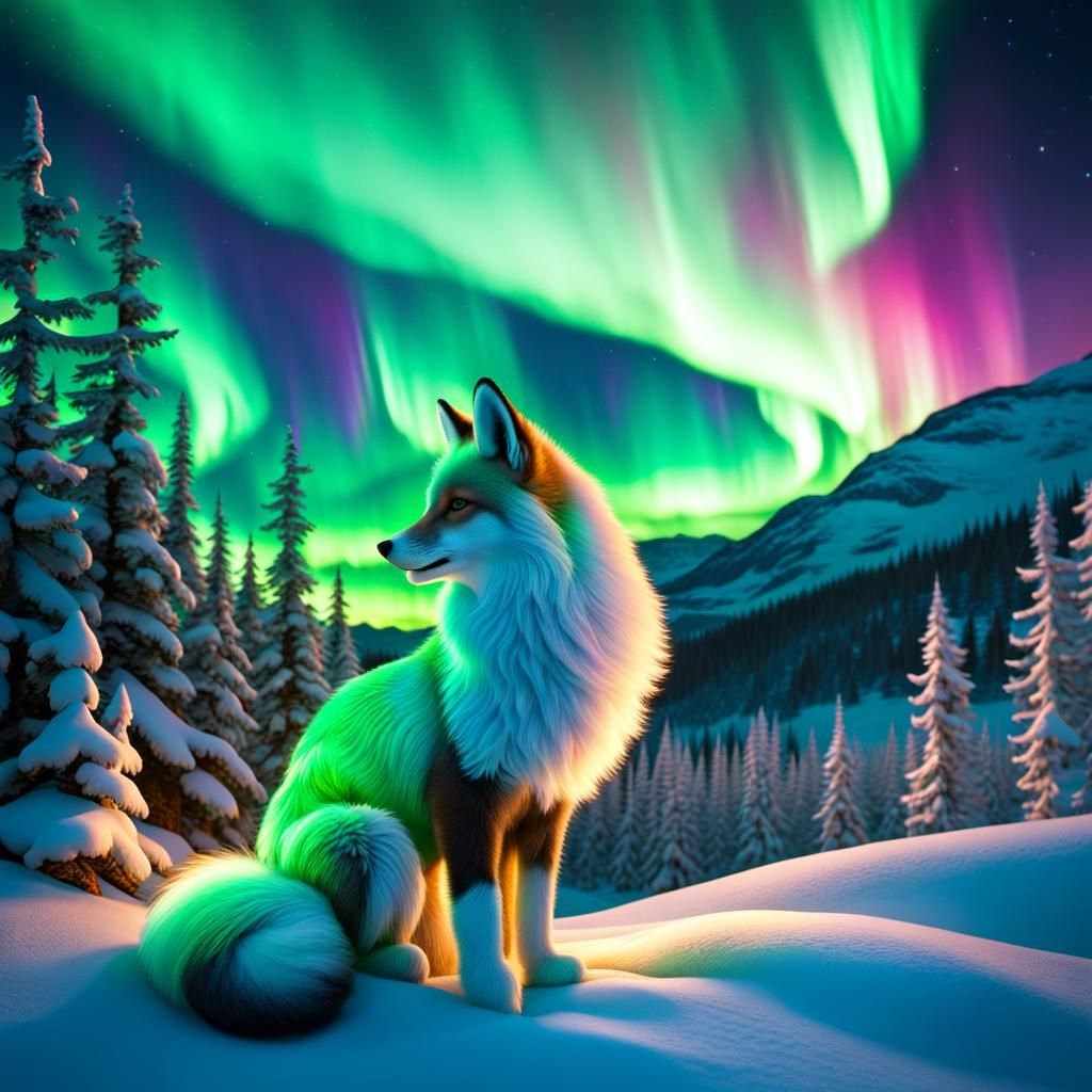 Aurora ethereal fox - AI Generated Artwork - NightCafe Creator