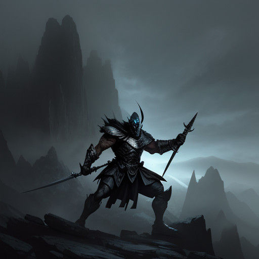 Heroic Teknoman Blade Stands Ready in Dramatic Low... - AI Art