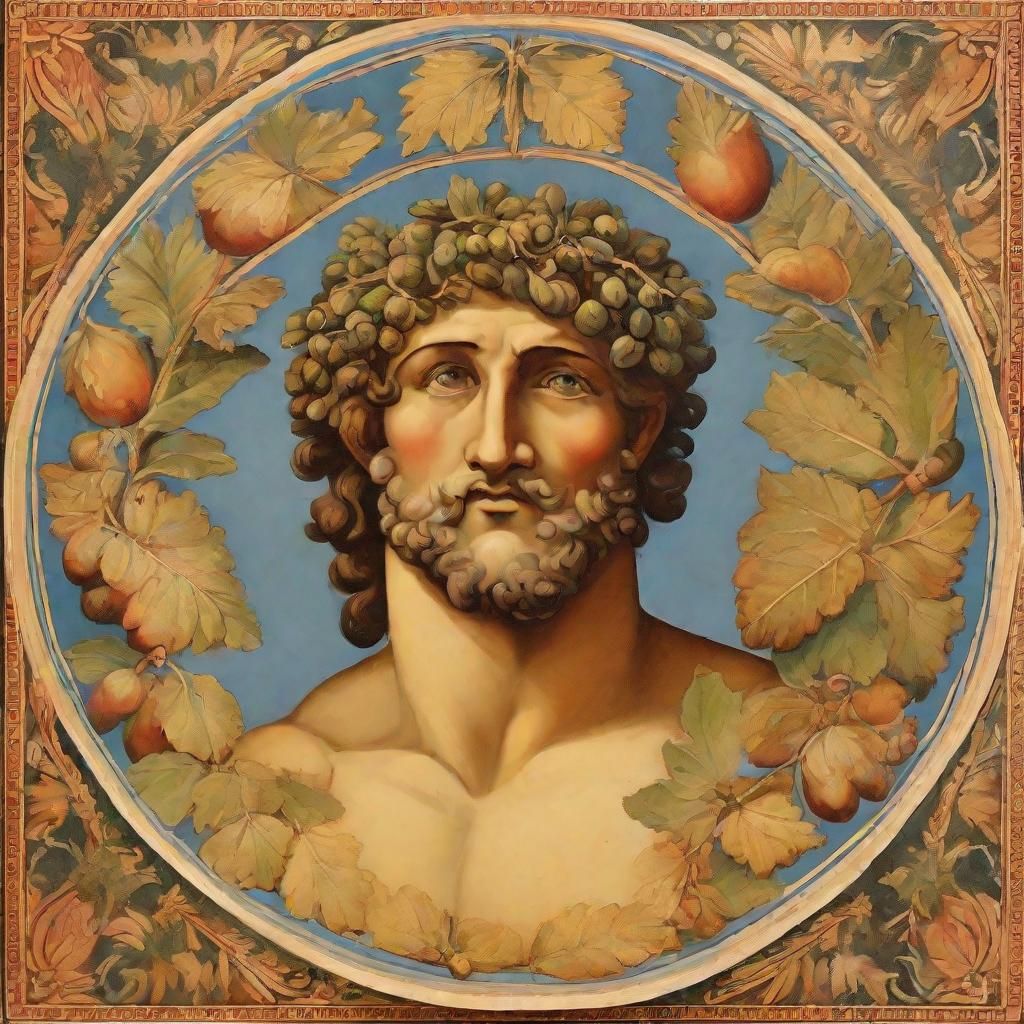 Style of a Roman fresco, Bacchus - AI Generated Artwork - NightCafe Creator