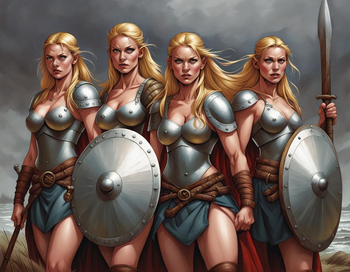 Shield-maidens - AI Generated Artwork - NightCafe Creator