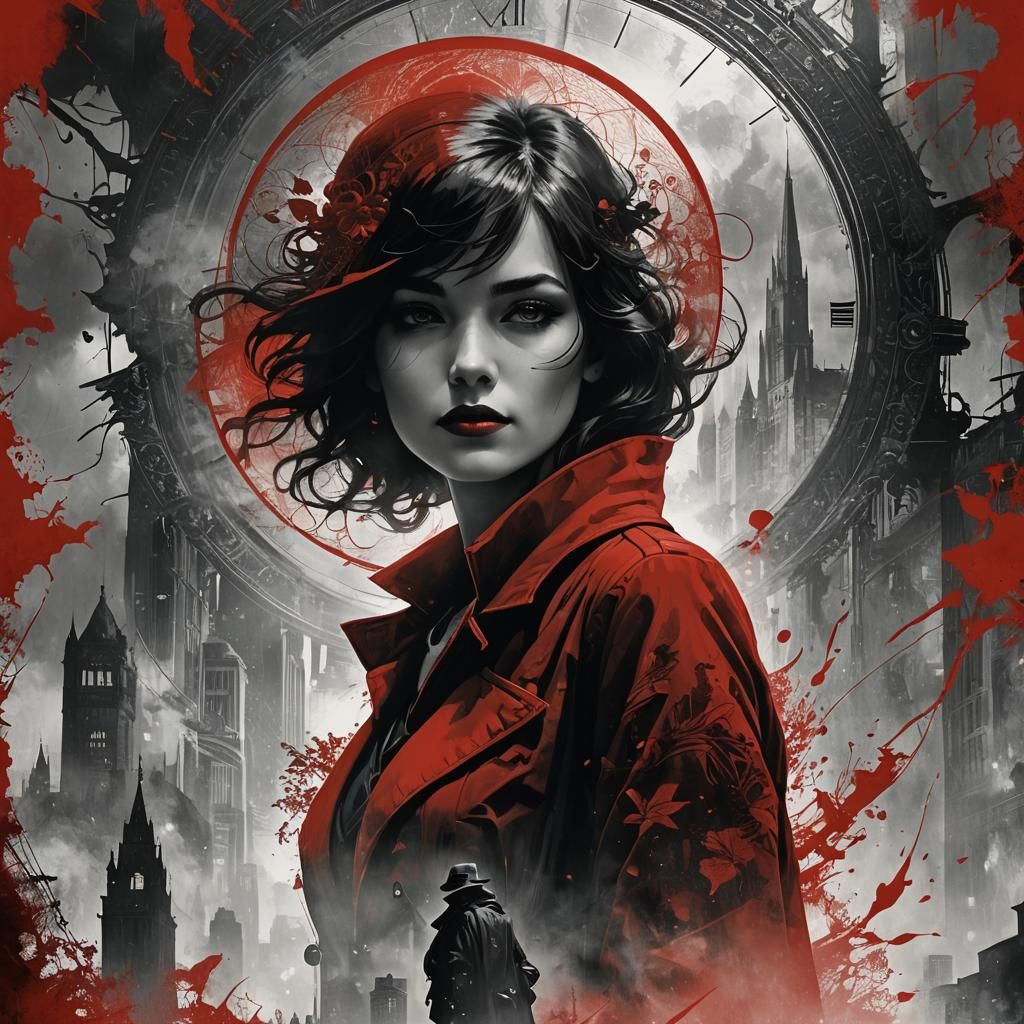 Lady in Red Mystery Film - AI Generated Artwork - NightCafe Creator