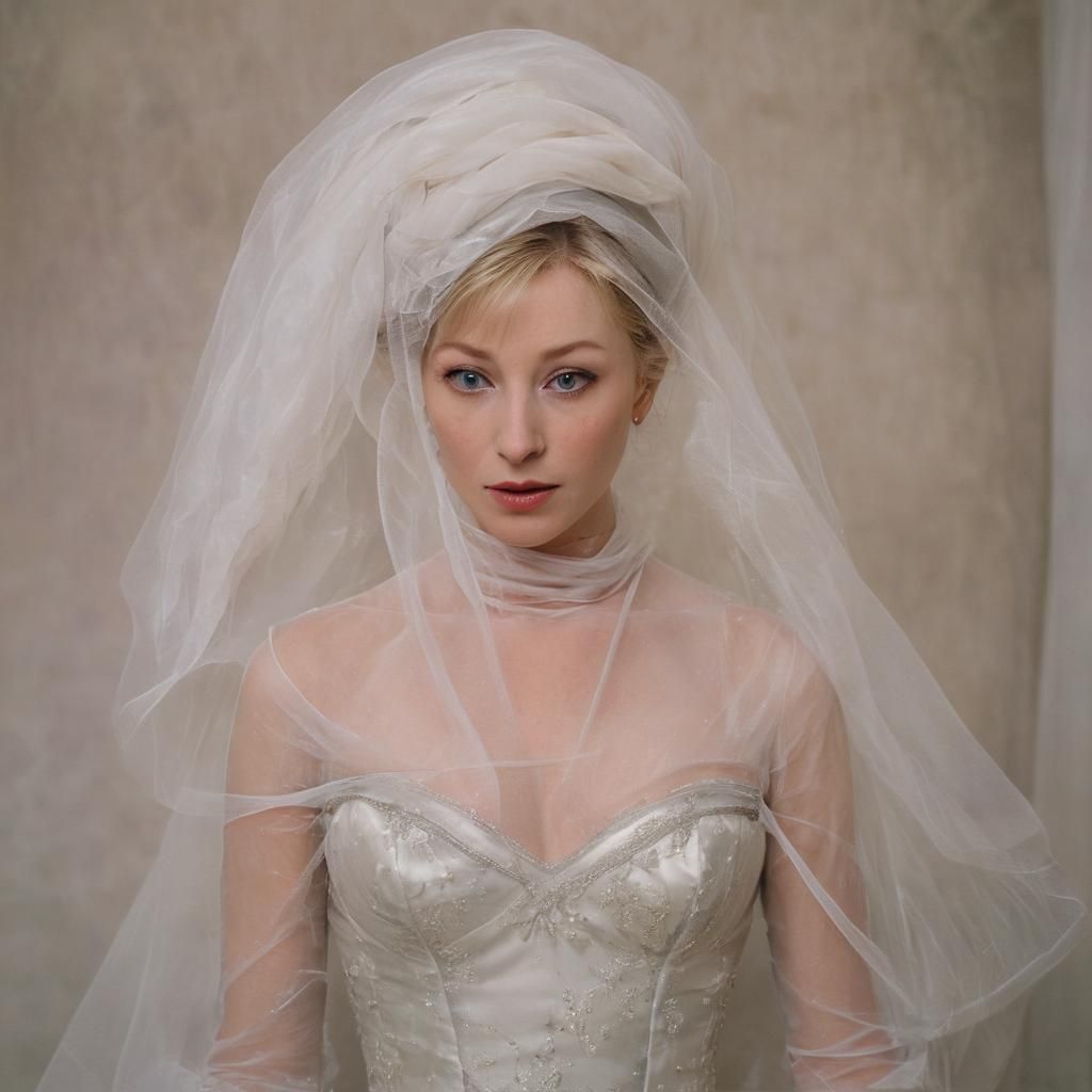 Art by Cindy Sherman and Christian Dior, portrait with tulle veil ...
