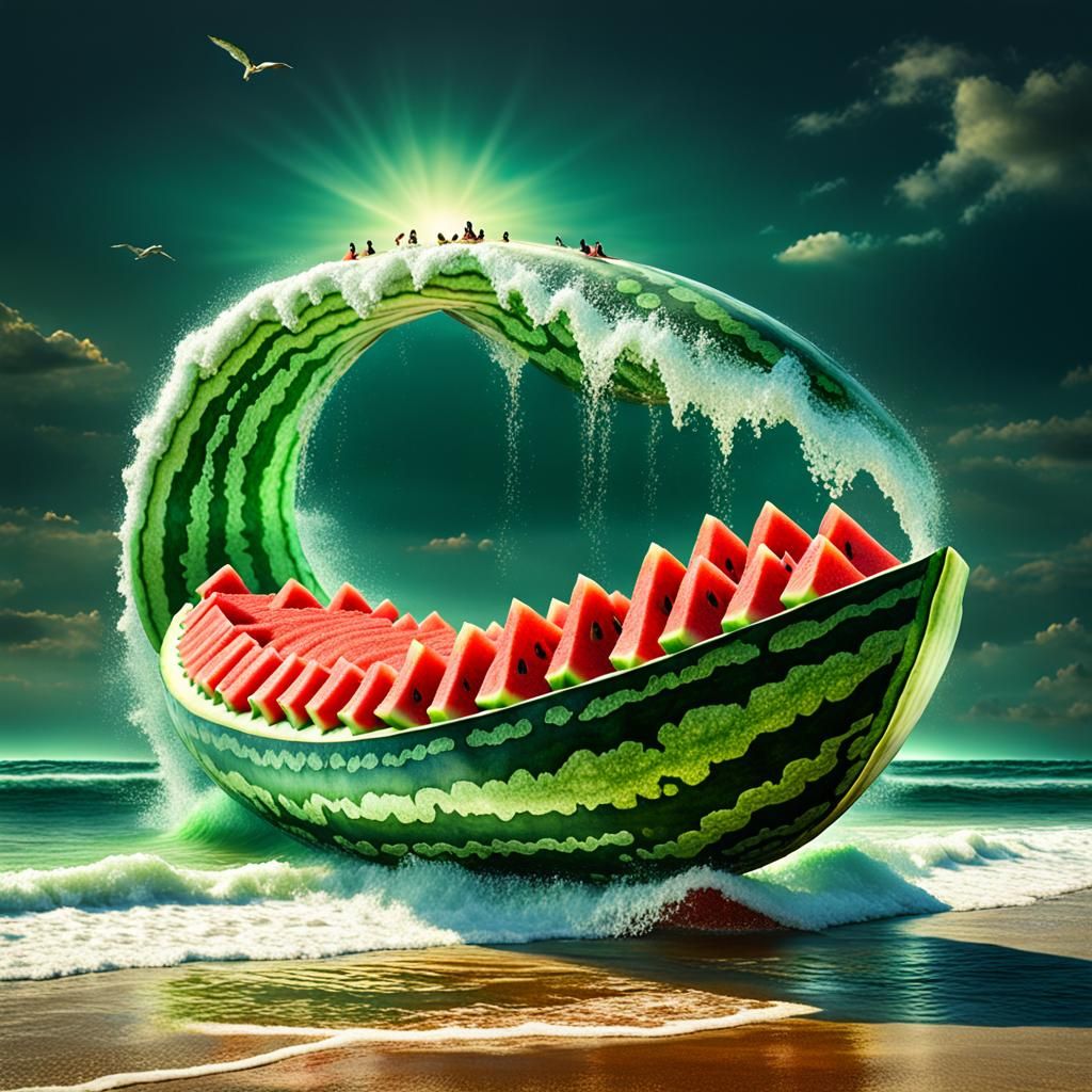 Futuristic Watermelon Ship - AI Generated Artwork - NightCafe Creator