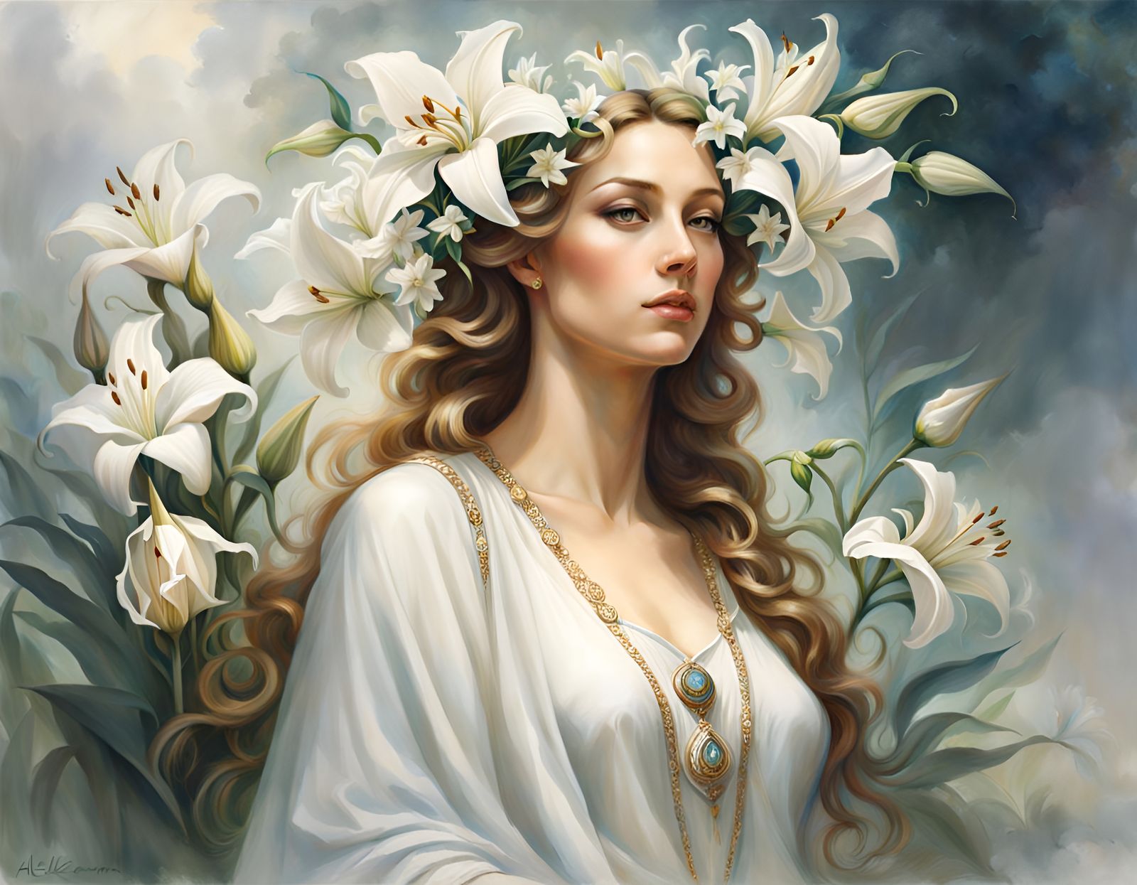 Goddess in White - AI Generated Artwork - NightCafe Creator