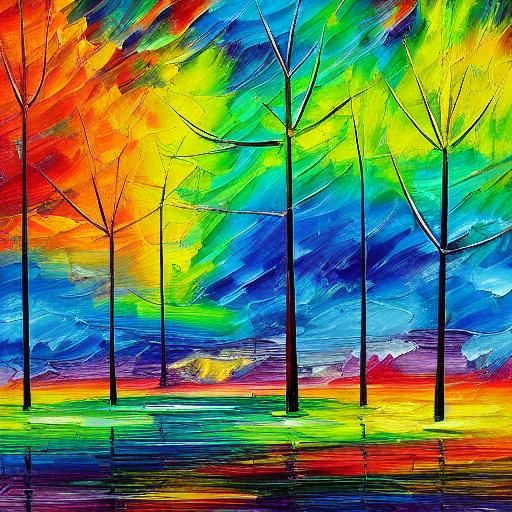 Rainbow synthwave 2099 with black outlines - AI Generated Artwork ...