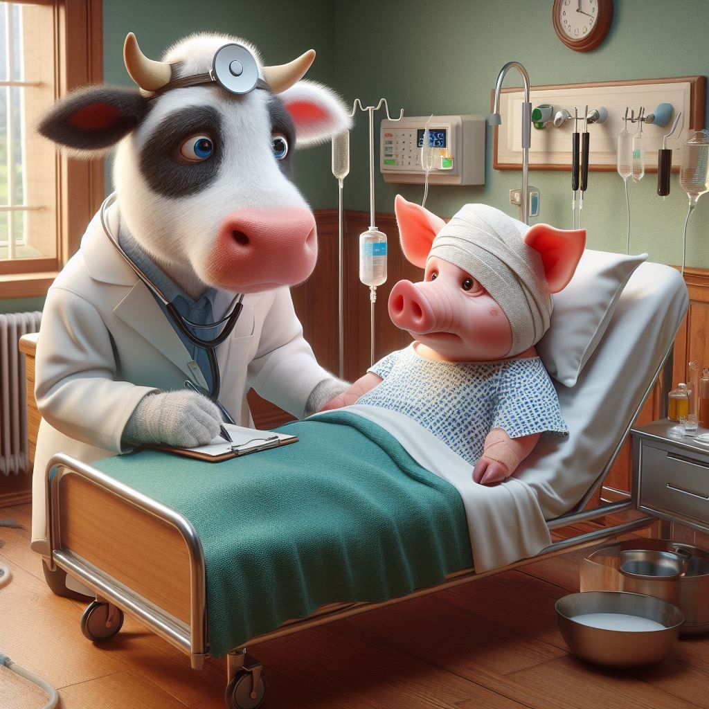 Dr. Holstein Friesian Treating a Patient - AI Generated Artwork ...