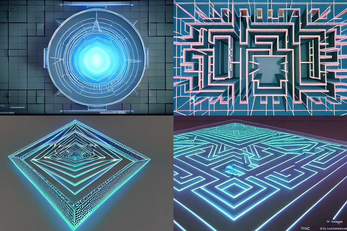 top view, frame around Astral frame Maze framing quadratic , with inner ...