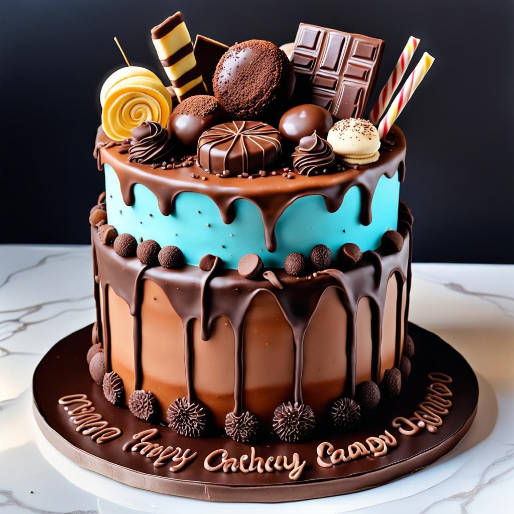 Chocolate Candy Explosion Cake - AI Generated Artwork - NightCafe Creator