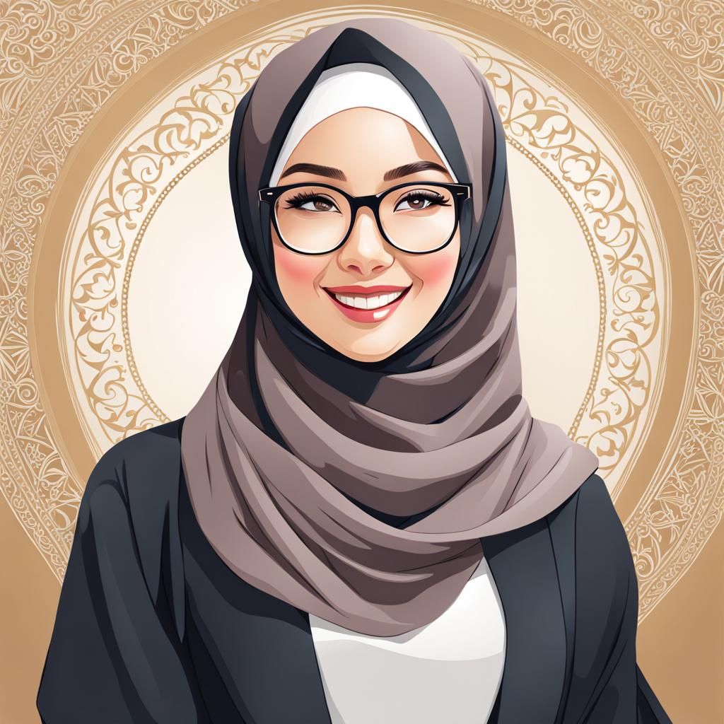 Hijab Cutie With Glasses 👓👑🧕 - AI Generated Artwork - NightCafe Creator