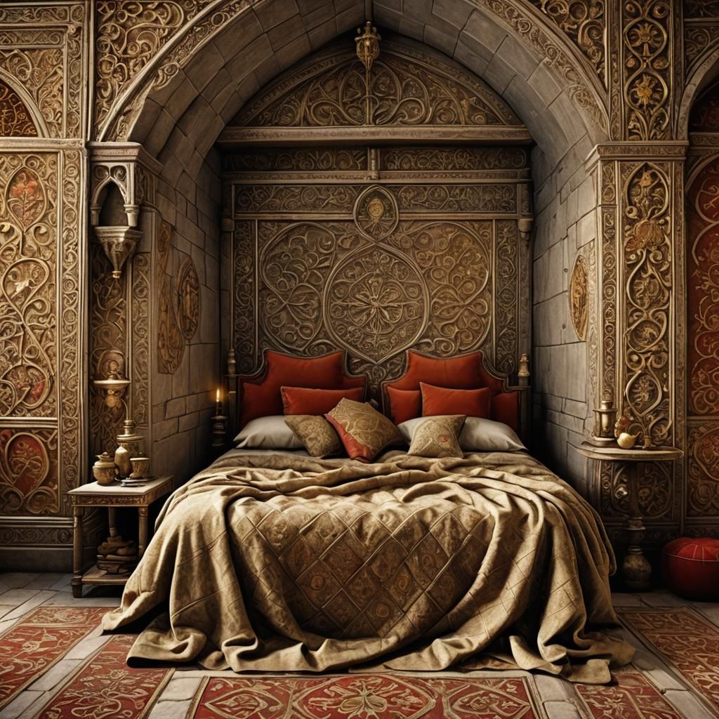 medieval bed - AI Generated Artwork - NightCafe Creator