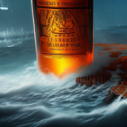 tsunami in a bottle - AI Generated Artwork - NightCafe Creator