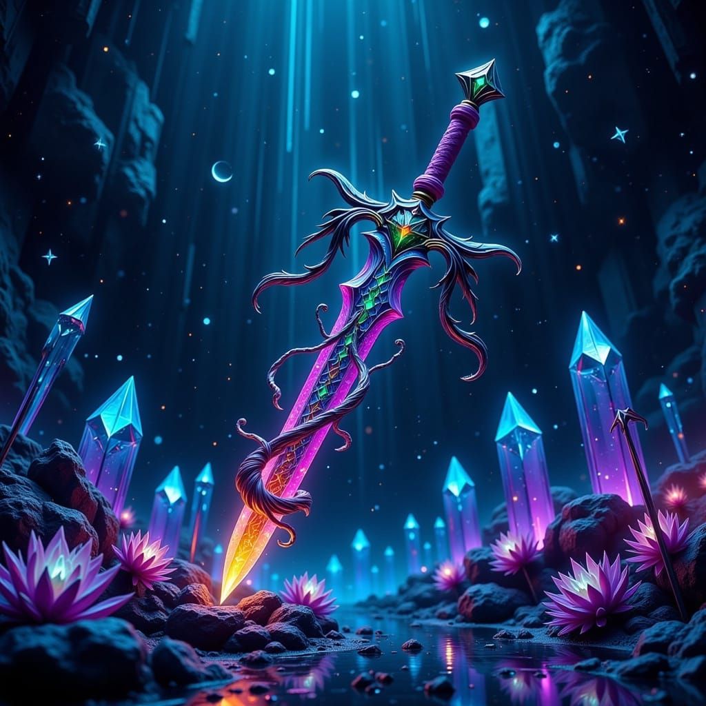 Ethereal Void Sword with Iridescent Dragon Scales ... - AI Art