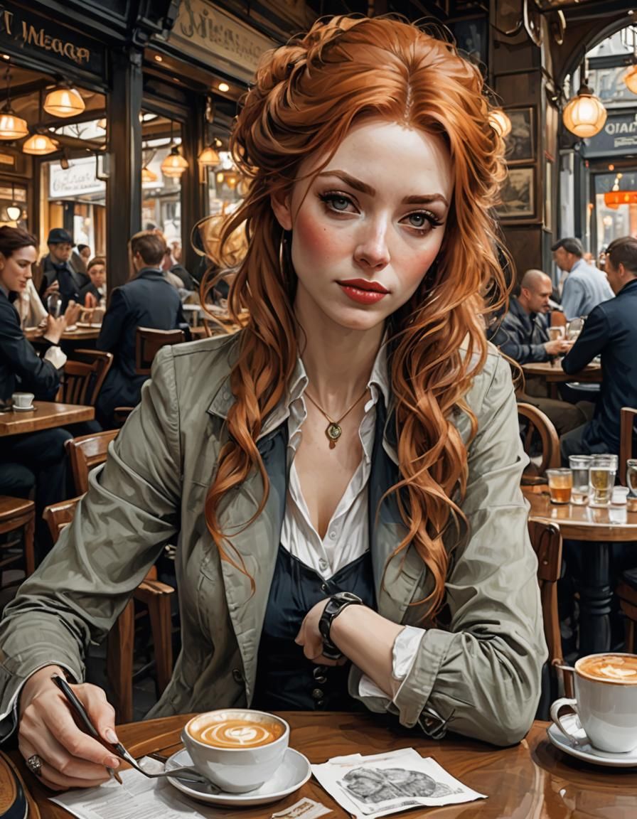 At the Café - AI Generated Artwork - NightCafe Creator