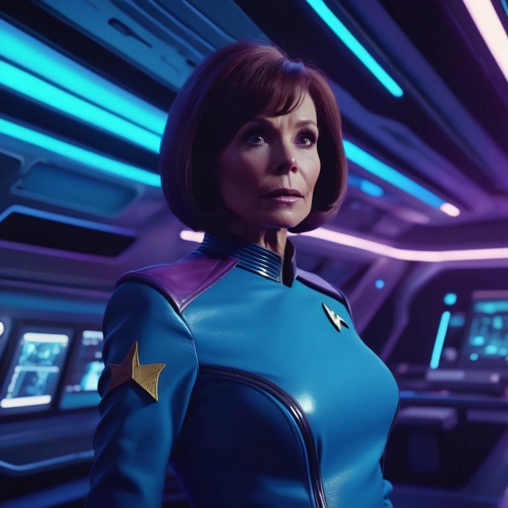 Mary Tyler Moore, as Laurie Petrie, as a Starfleet starship captain on ...