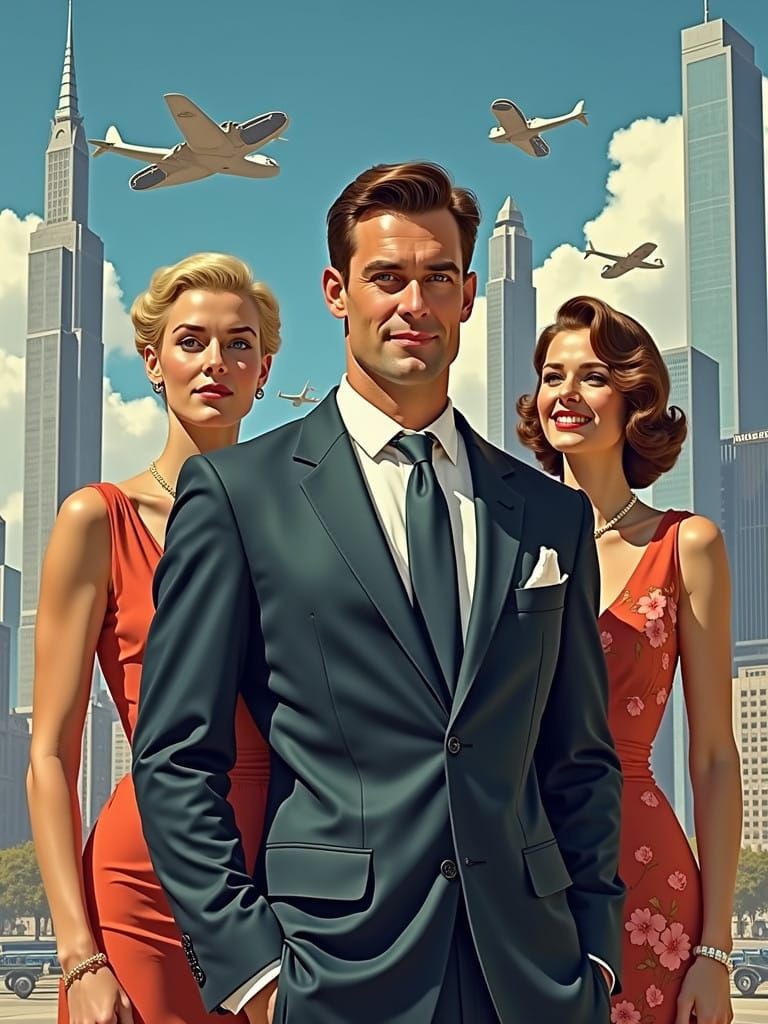 Norman Rockwell's: Portrait of Square jawed, broad... - AI Art