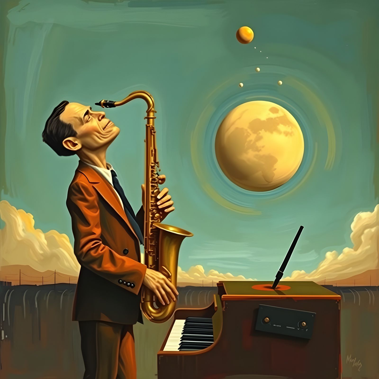 Dalí saxophone piano impressionism - Surrealistic Jazz Dream...