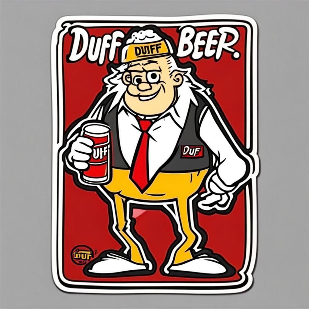 STICKER, DUFF BEER, CARTOON STYLE - AI Generated Artwork - NightCafe ...
