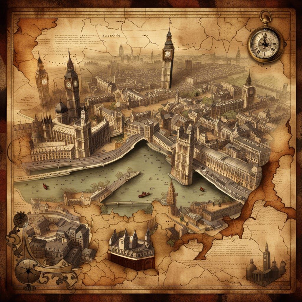 COLLAGE MAP ART: London - AI Generated Artwork - NightCafe Creator