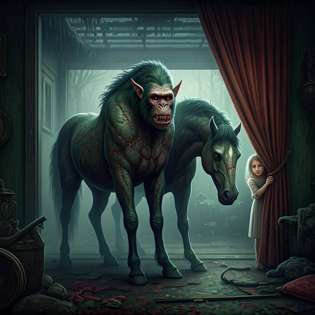 Sinister Abyssal Creatures Terrorize a Suburban Ho... - AI Art