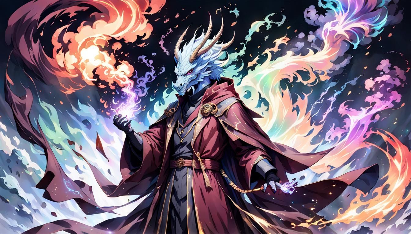 The Elemental Dragon Archwizard - AI Generated Artwork - NightCafe Creator