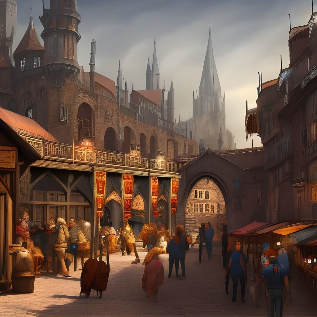 medieval markets - AI Generated Artwork - NightCafe Creator