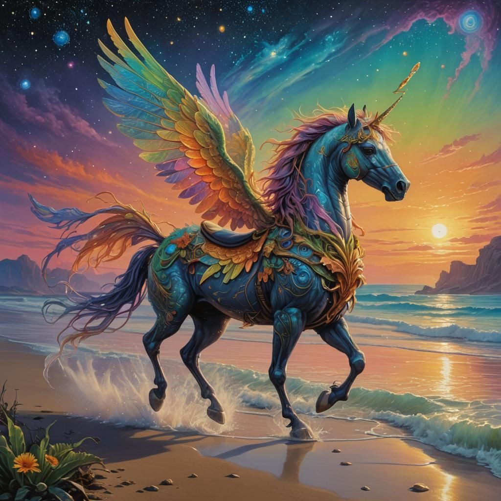 Cosmic Pegasus - AI Generated Artwork - NightCafe Creator