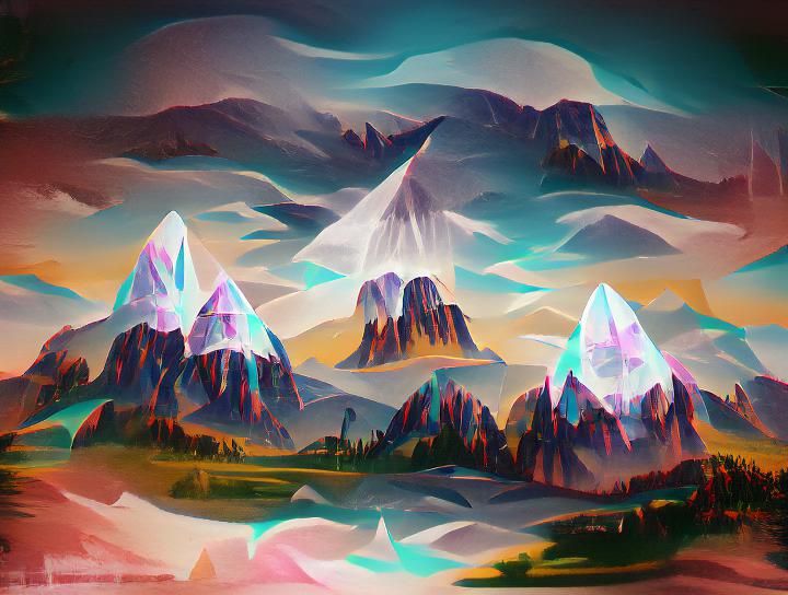 Crystal Mountains - AI Generated Artwork - NightCafe Creator