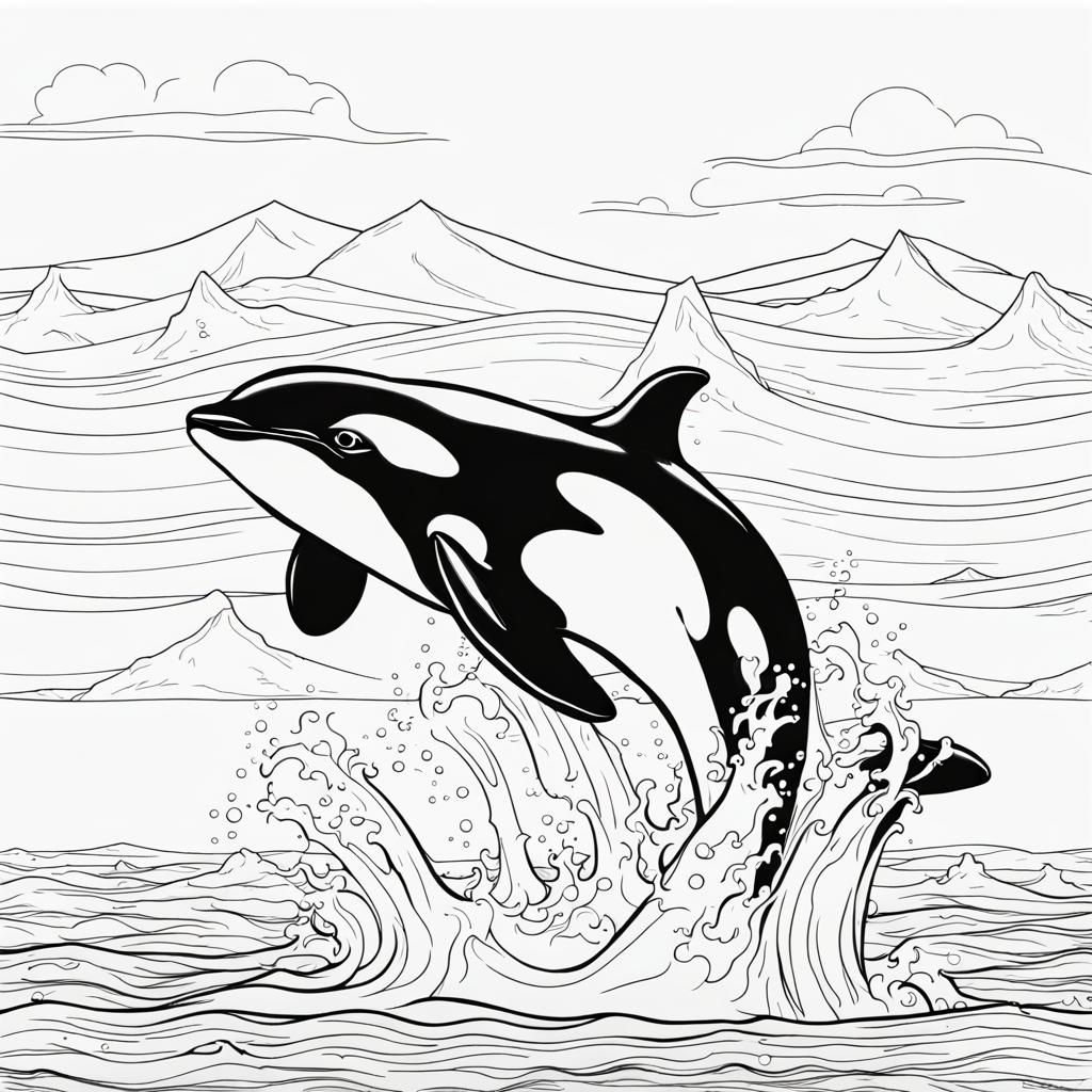 Orca Coloring Page - AI Generated Artwork - NightCafe Creator
