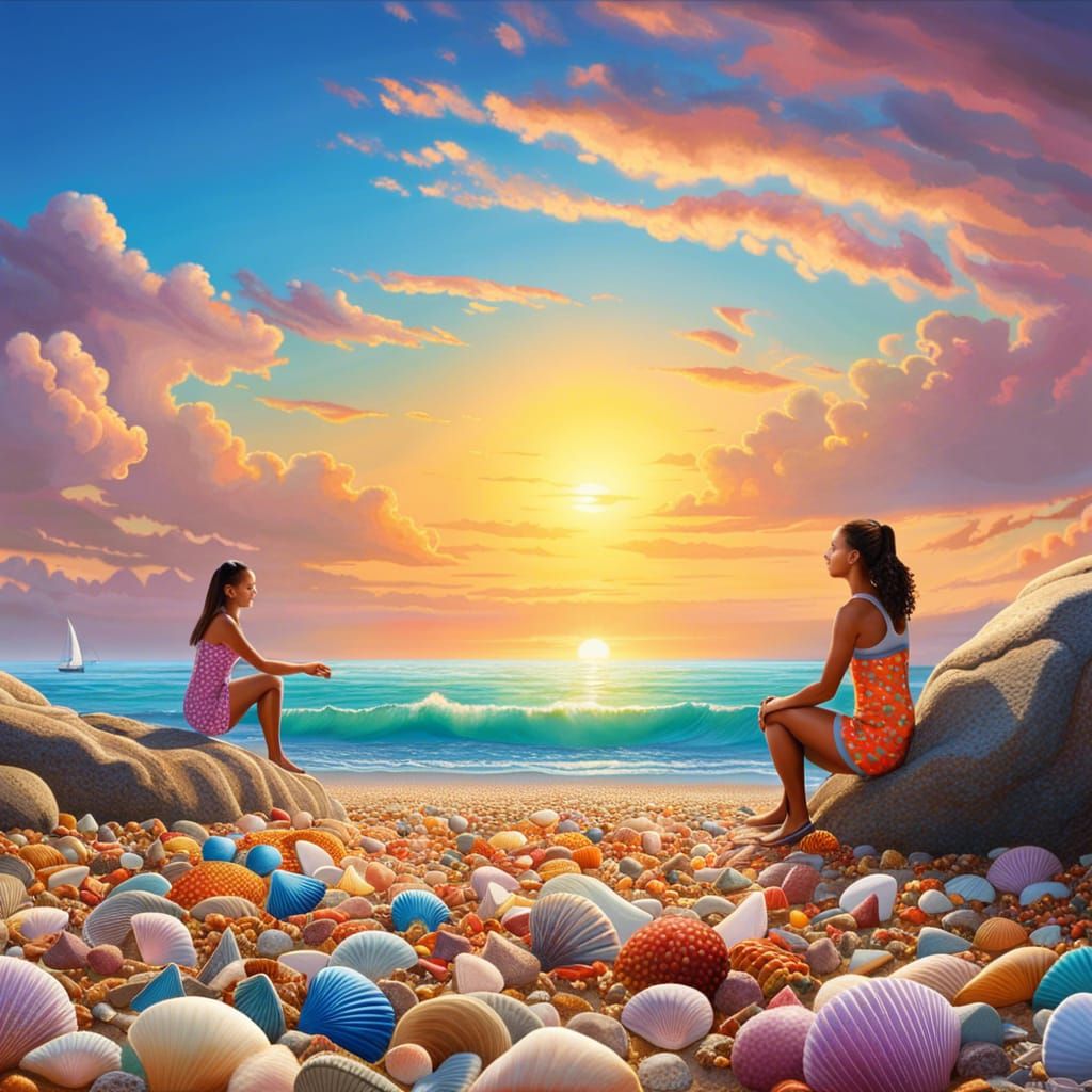Shell Seekers 🐚 - AI Generated Artwork - NightCafe Creator