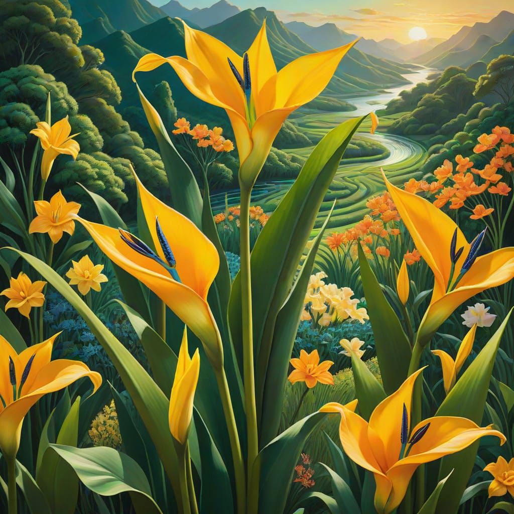 "Chimera" Flower Structure * Prompt: Create a landscape populated with ...