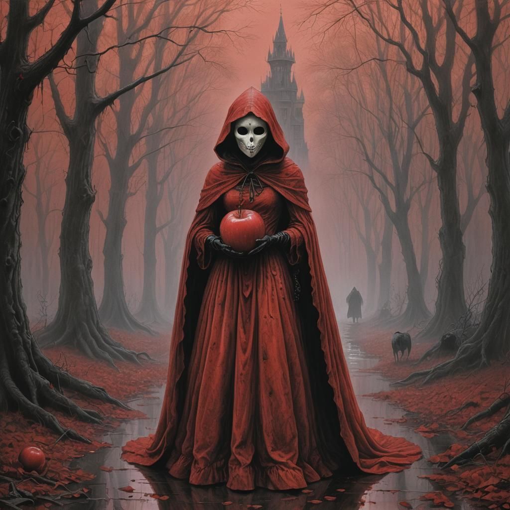 Storybook illustration: Evil Red Riding Hood - AI Generated Artwork ...