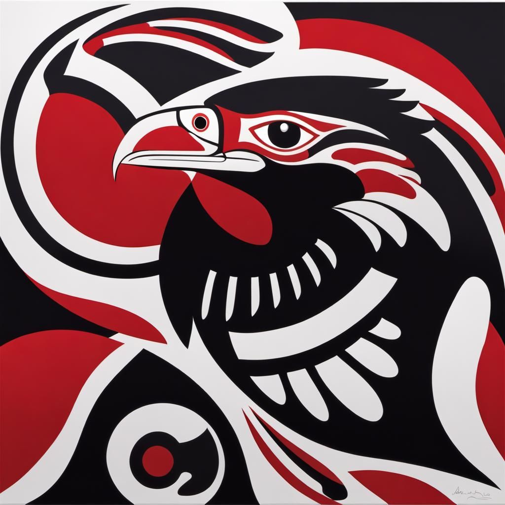 Haida eagle formline - AI Generated Artwork - NightCafe Creator