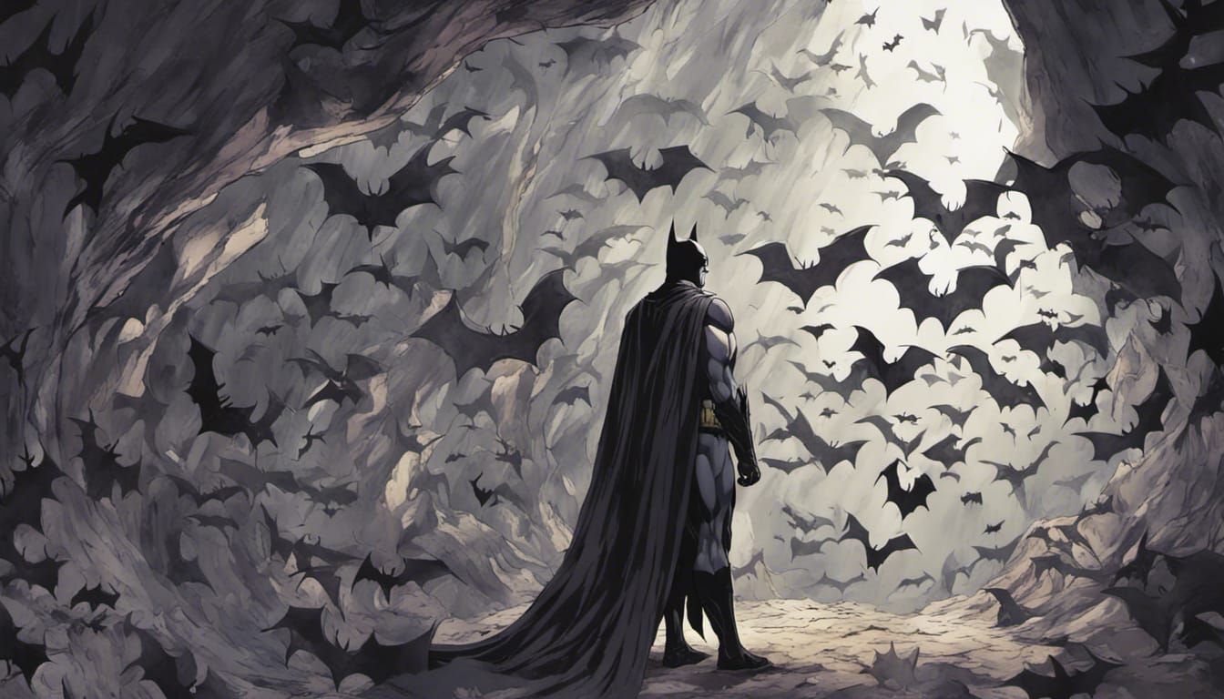 Batman in a cave surrounded by bats - AI Generated Artwork - NightCafe ...