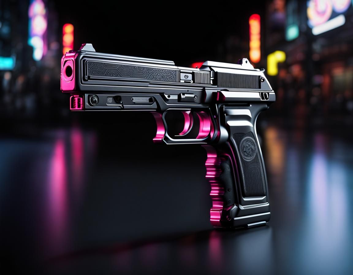 Pistol-shaped cyberpunk stun gun - AI Generated Artwork - NightCafe Creator