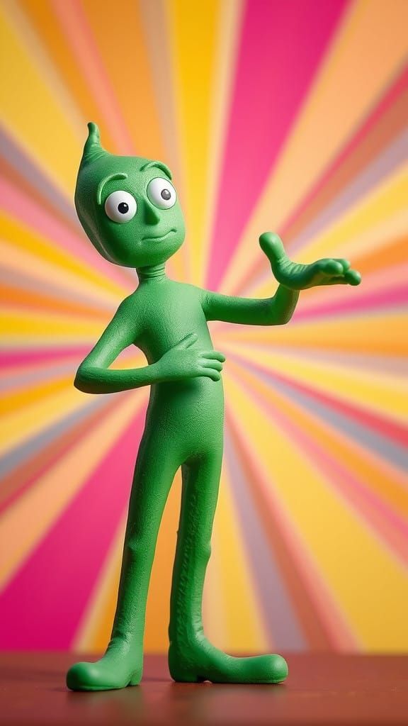 Gumby made of green clay - Gumby made of green clay