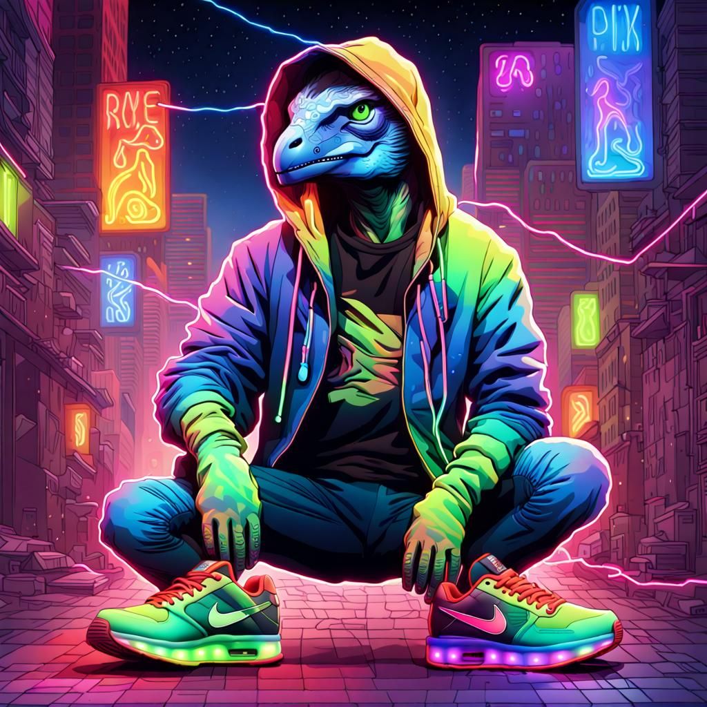 Neon Raptor 2 - AI Generated Artwork - NightCafe Creator