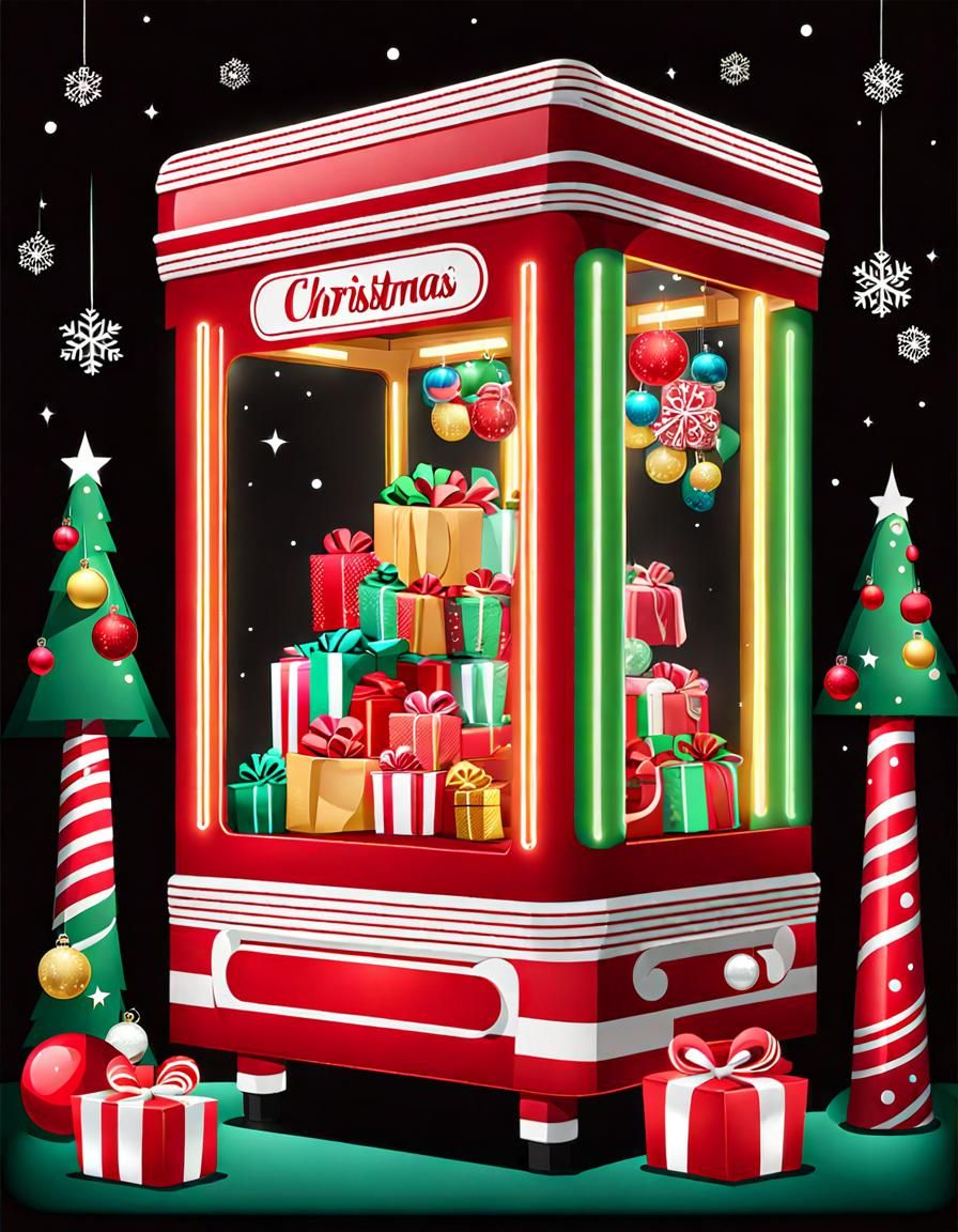 Christmas claw machine - AI Generated Artwork - NightCafe Creator