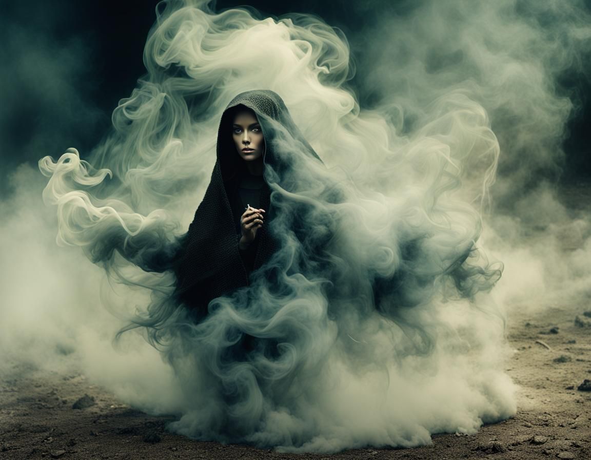 The Smoke Wizard Woman, Wearing Smoke, Living in a Cloud of Smoke ...