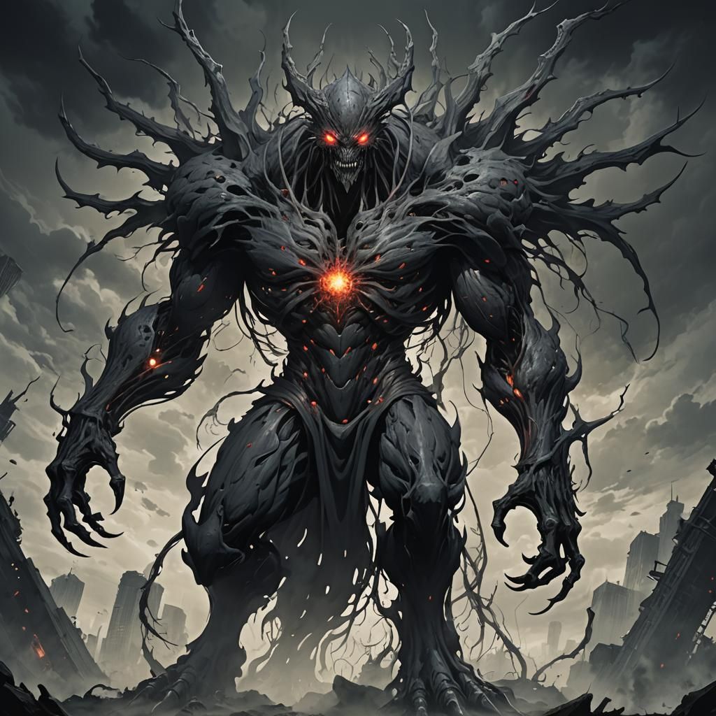 Dark anime concept art of a colossal entity inspired by junjo ito - AI ...