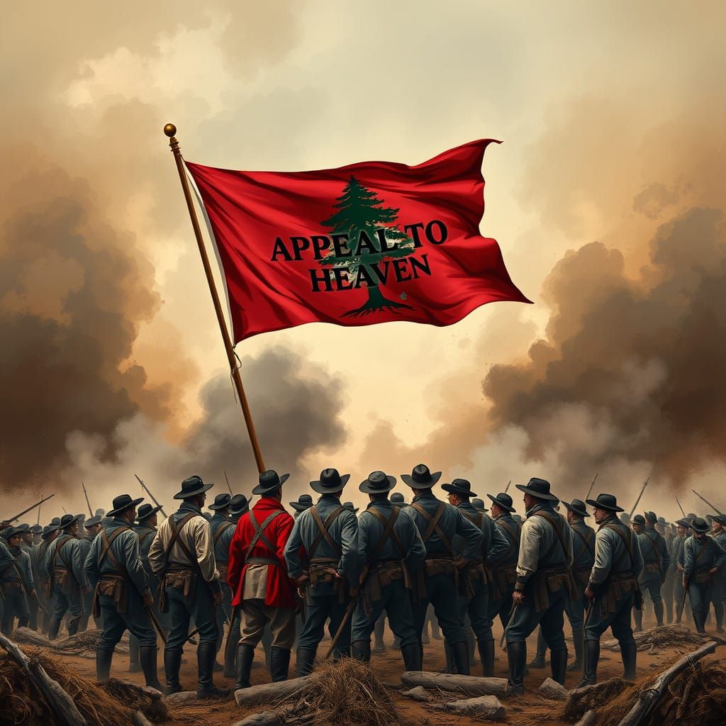 Colonial Soldiers Stand Resolute Under the 'Appeal... - AI Art